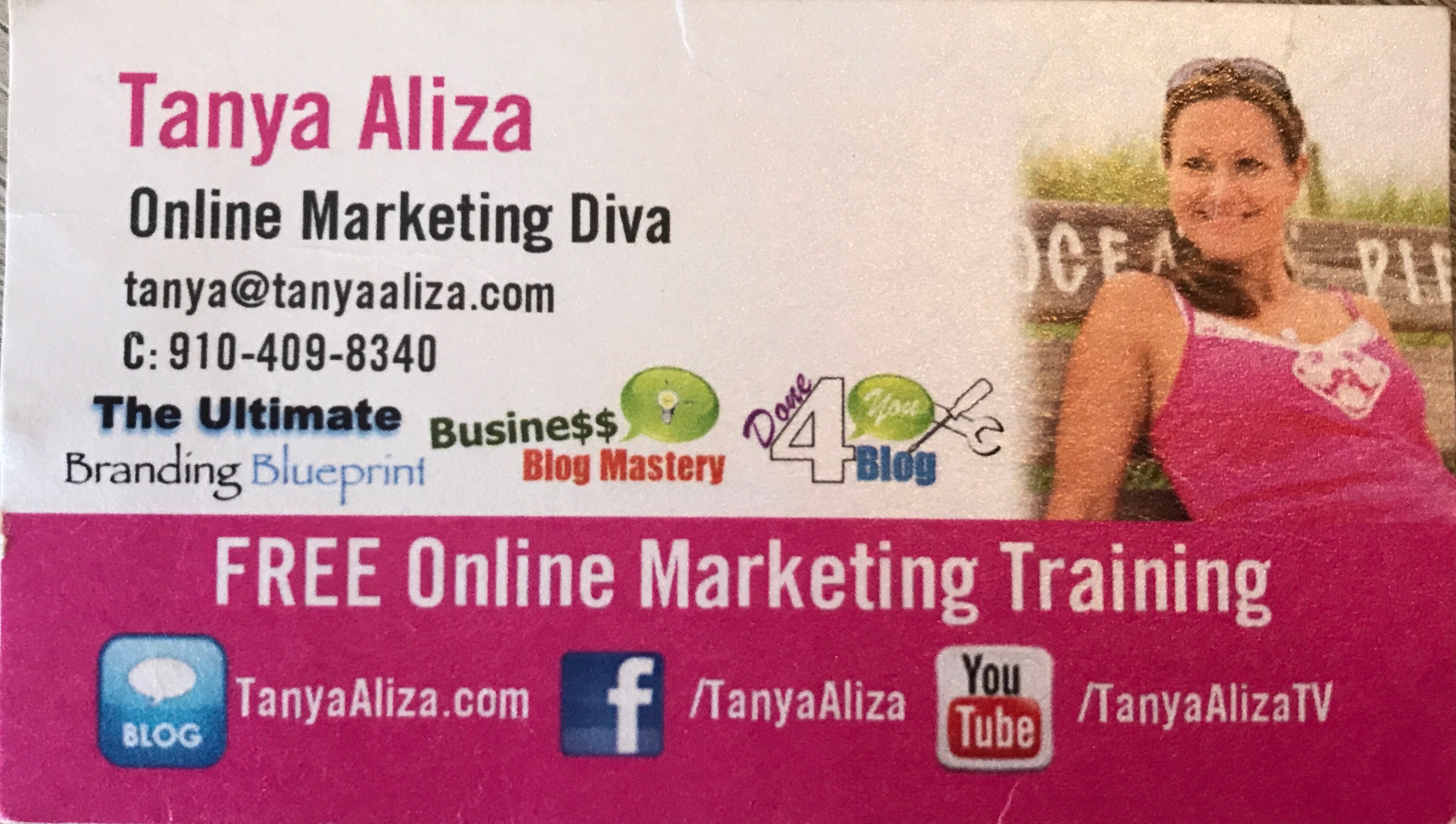entrepreneur business card - Tanya Aliza | Online Business Coach
